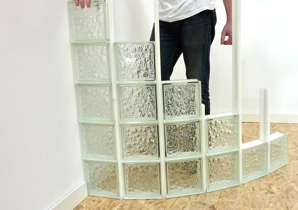 panneau courbe en briques de verre - Verrelab panneau courbe en briques de verre - Verrelab